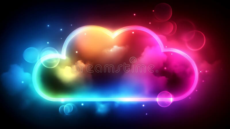 Colorful Glowing Cloud Design Stock Image - Image of bright, cloud ...