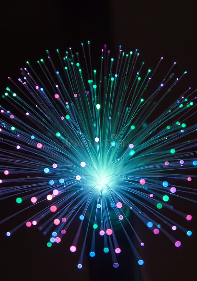 Colorful Glowing Fiber Optics Abstract Background Stock Illustration ...