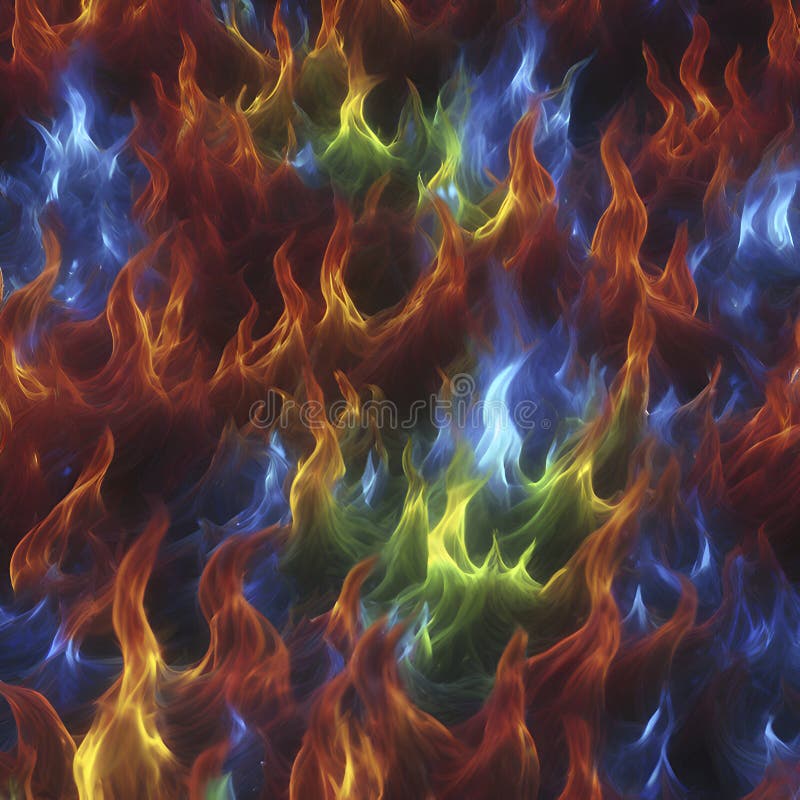 Colorful Glowing Fire. a Glowing Fire Illustration. AI-Generated. Stock ...