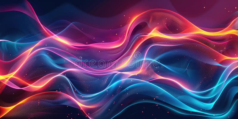 Colorful Glowing Fire and Water Wave AIG51A Stock Image - Image of ...