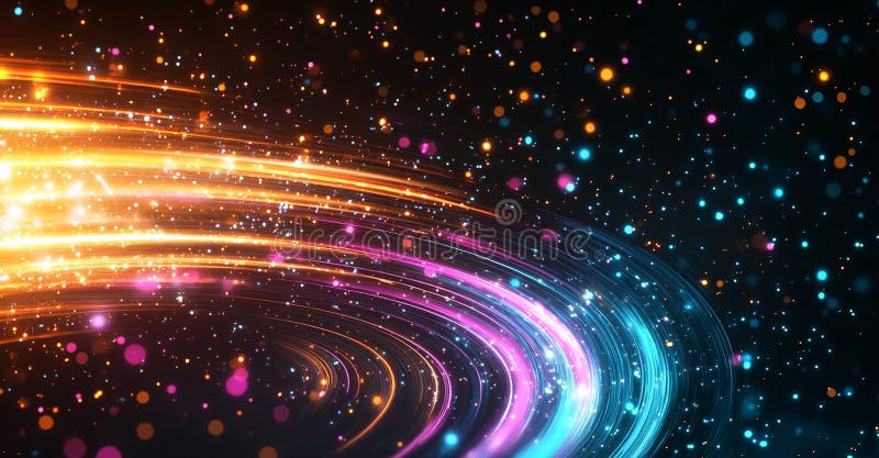 Colorful Glowing Light Lines Create Abstract Background with Vibrant ...