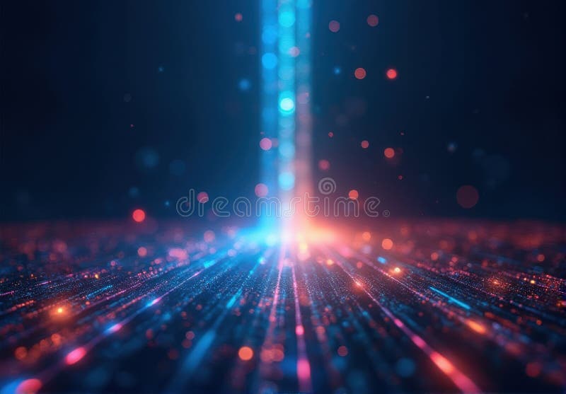Colorful Glowing Lines Converging for Financial Stability in Abstract ...
