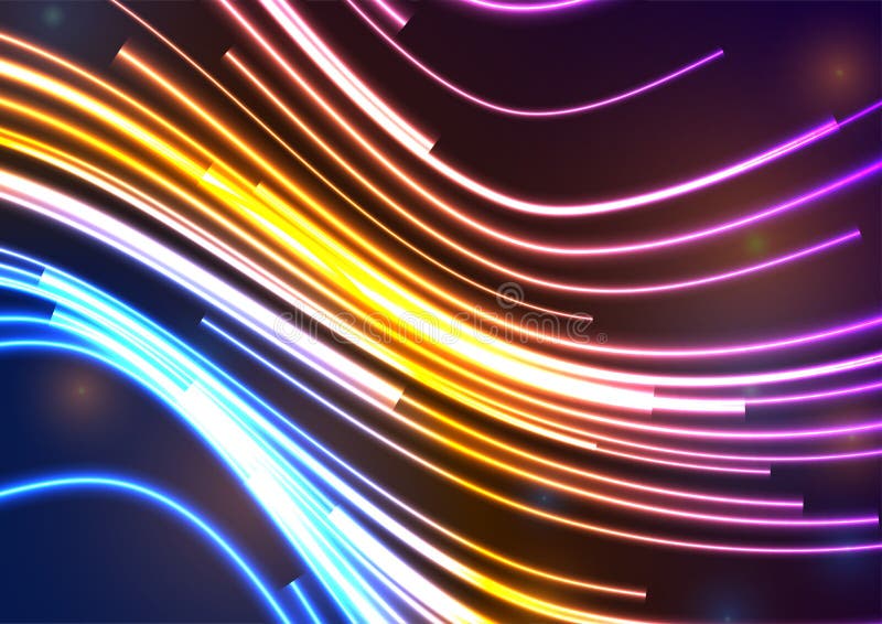Colorful Glowing Neon Motion Lines Abstract Background Stock Vector ...
