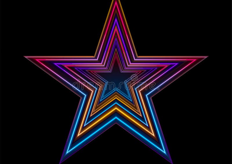 Colorful Glowing Neon Stars Abstract Background Stock Photo - Image of ...