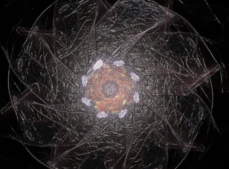 Colorful Glowing Neuron Fractal. Shiny Colorful Fractal Space Digital ...