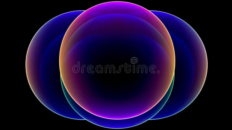 Colorful Glowing Overlapping Spheres Stock Photo - Image of illusion ...