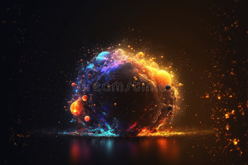 Colorful Glowing Particle Background, Generative Ai Stock Illustration ...