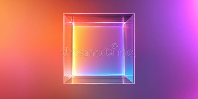 Colorful Glowing Rectangular Frame with Gradient Background for Modern ...