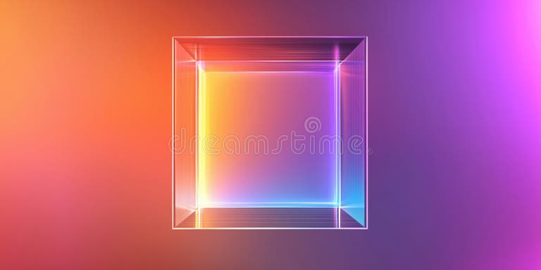 Colorful Glowing Rectangular Frame with Gradient Background for Modern ...