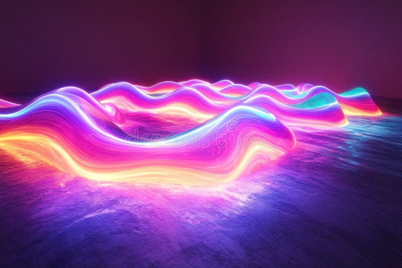 Colorful Glowing Waves Create a Mesmerizing Art Installation in a ...