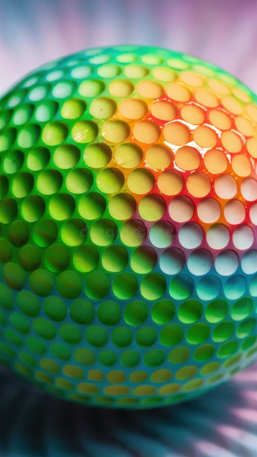 A Colorful Golf Ball with a Rainbow Pattern on it, AI Stock Photo ...