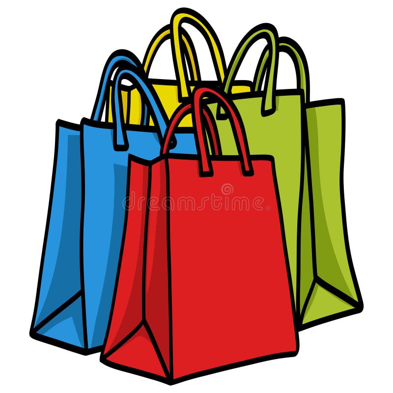 Colorful Goodie Bags Illustration Vector Stock Vector - Illustration of ...