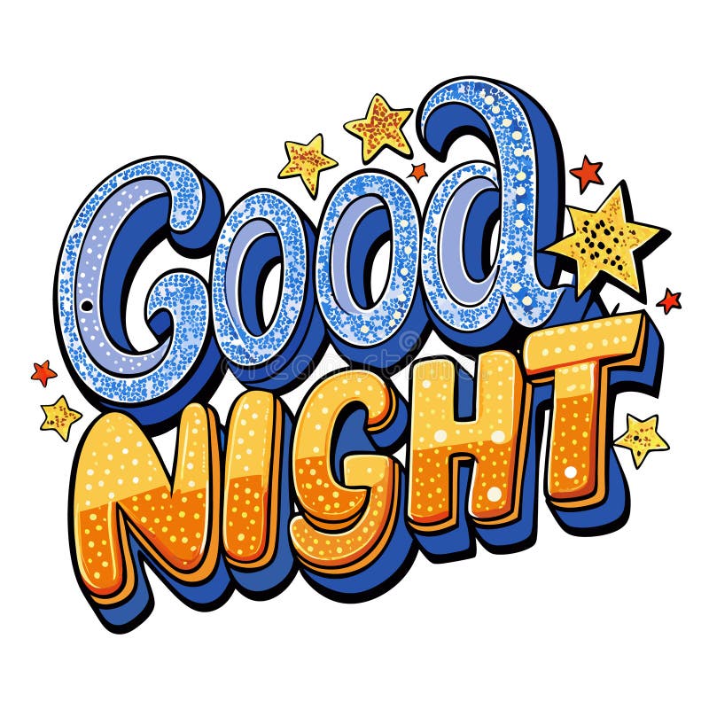 Colorful Goodnight Message in a Retro Comic Book Styl Stock Vector ...