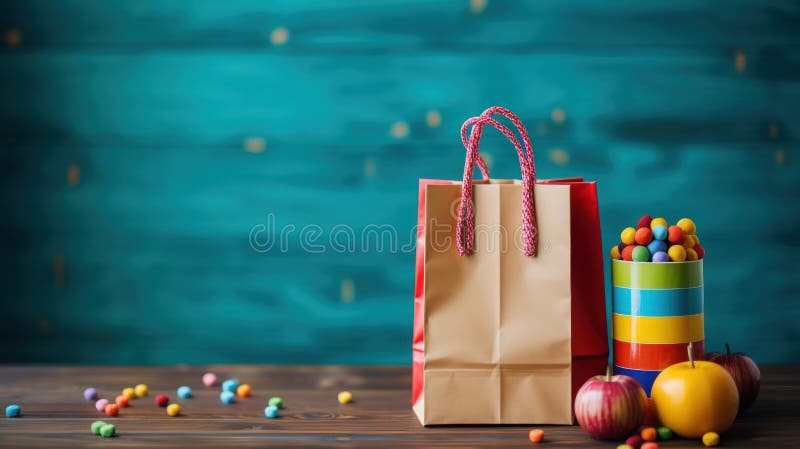 Colorful Goody Bag for the First Day of School AI Generated Stock ...