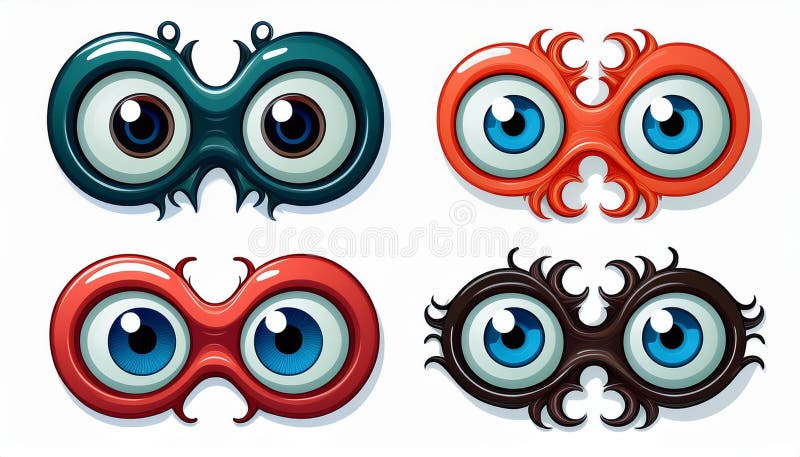 Colorful Googly Eyes on White for Creative Projects Stock Illustration ...
