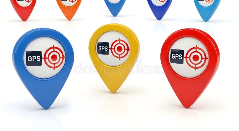 Colorful GPS Target Location Map Markers Stock Illustration ...