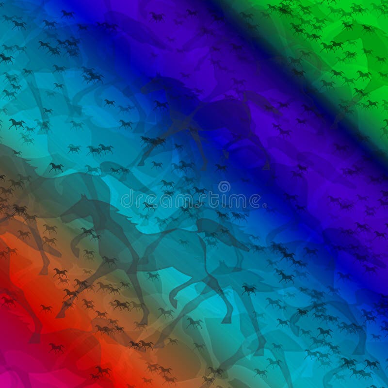 Colorful Gradiant Design and Horse Animal Shape Stock Illustration ...