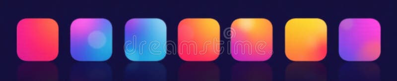 Colorful Gradient App Icons for Mobile Applications, Interface, App, UI Stock Illustration ...