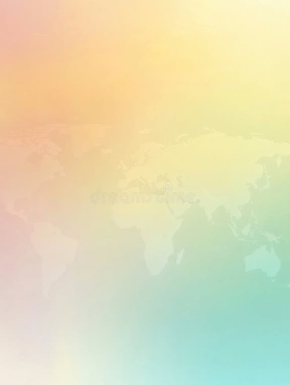 Colorful Gradient Backdrop with Soft Outlines of Continents Creates a ...