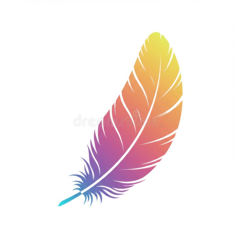 Colorful Gradient Bird Feather Illustration Stock Illustration ...