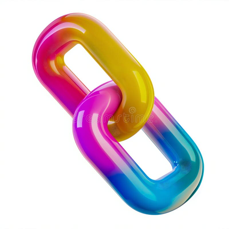 Colorful Gradient Chain Links on White Background. Generative Ai Stock ...