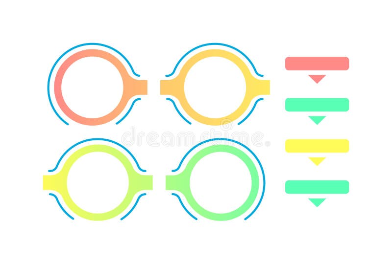 Colorful Gradient Circles Vector Infographic Elements Set Stock Vector ...
