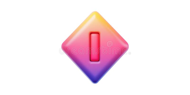 Colorful Gradient Diamond Icon with Exclamation Mark. Modern Alert ...