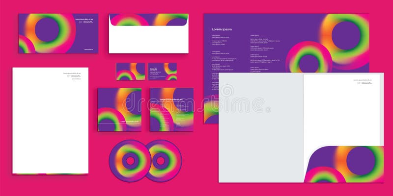 Colorful Gradient Donuts Corporate Business Identity Stationery Stock ...