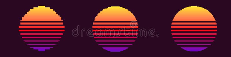 Colorful Gradient Egg Shapes with Horizontal Lines Stock Illustration ...