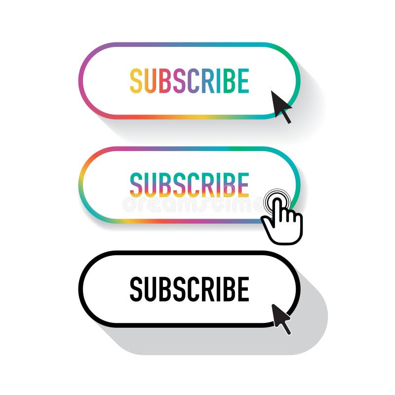 Buttons SUBSCRIBE Color and Text Shadows Stock Vector - Illustration of ...