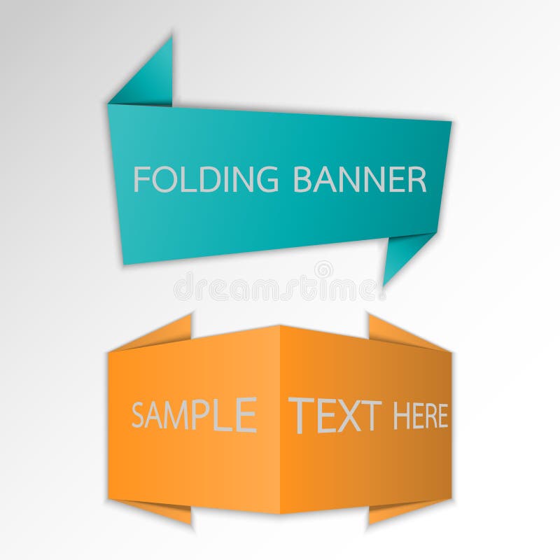 Colorful Gradient Folding Banner Stock Illustration - Illustration of ...