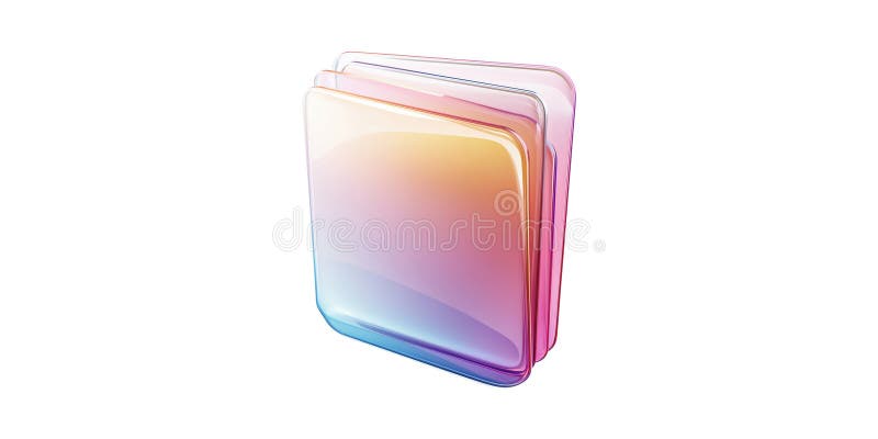 Colorful Gradient Glass Squares Stacked in Layers Isolated on ...