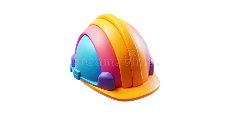 Colorful Gradient Hard Hat. Creative Safety and Construction Concept ...