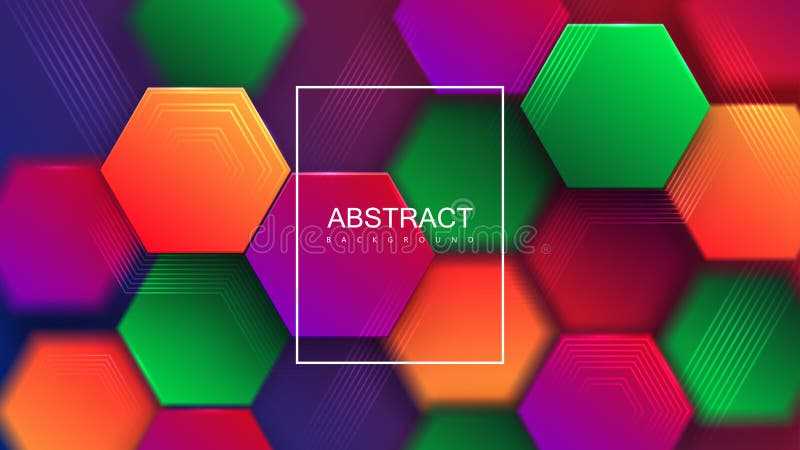 Colorful Gradient Hexagonal Tiles. Stock Vector - Illustration of ...