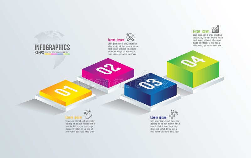 Colorful Gradient Infographic Steps Design Stock Vector - Illustration ...