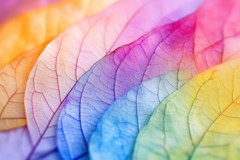 Colorful Gradient Leaves Arranged in a Layered Pattern Stock ...