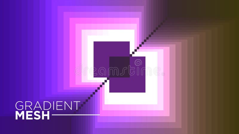 Colorful Gradient Mesh Neon Glowing Rectangle Overlapping Background ...