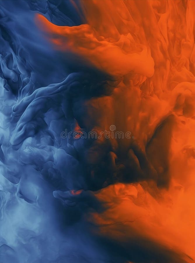 Colorful Gradient from Orange To Blue Smoke Stock Illustration ...