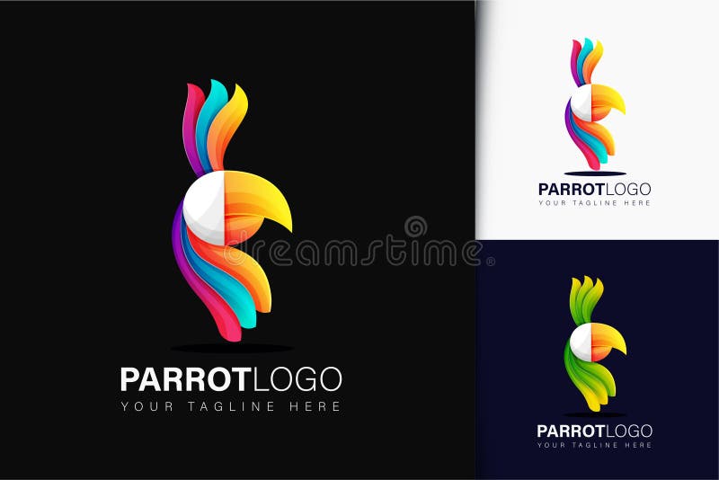 Colorful Gradient Parrot Logo Design Stock Vector - Illustration of ...