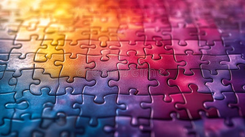 Colorful Gradient Puzzle Pieces Representing Unity and Connection Stock ...
