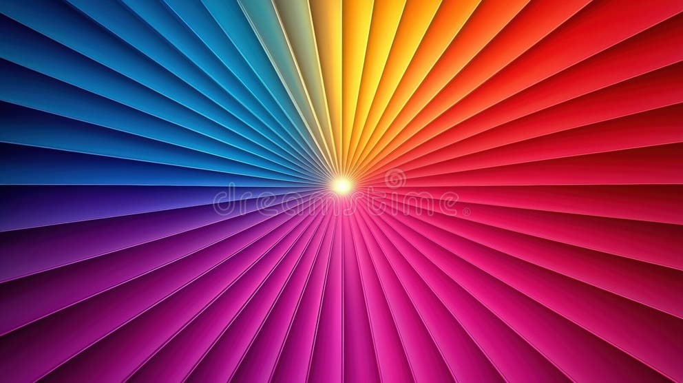 Colorful Gradient Rays Radiating from Center Creating a Dynamic Visual ...