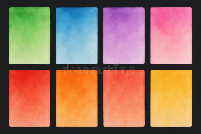 Colorful Gradient Rectangles Arranged in a Neat Grid Layout on a Black ...