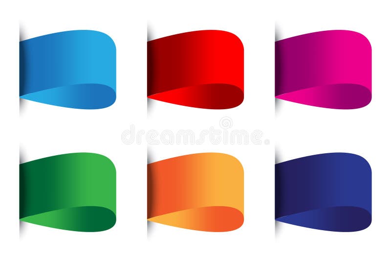 Colorful Gradient Ribbons. Six Variations. Abstract Design. Vector ...