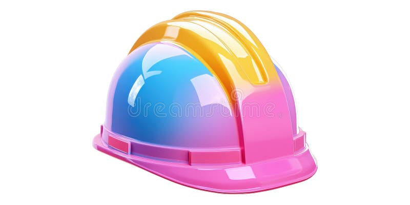 Colorful Gradient Safety Helmet Isolated on Transparent Background ...