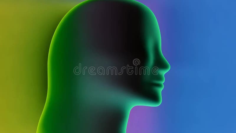Abstract Profile Silhouette with Colorful Gradient Background Stock ...