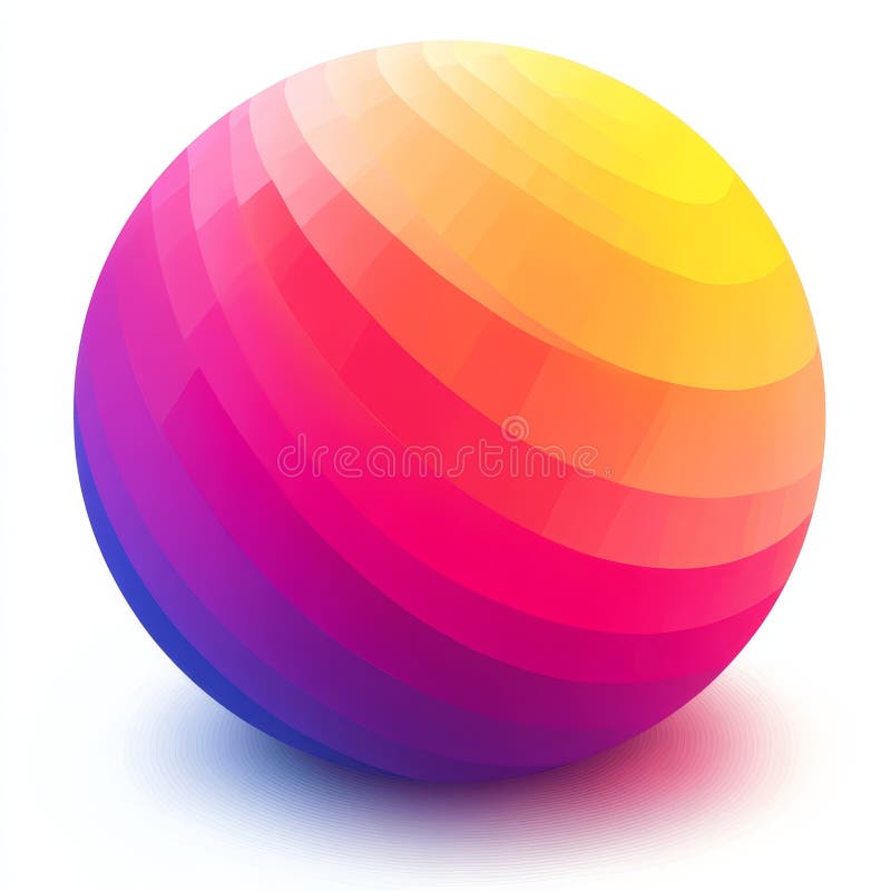 Colorful Gradient Sphere Clipart on White Background Stock Illustration ...