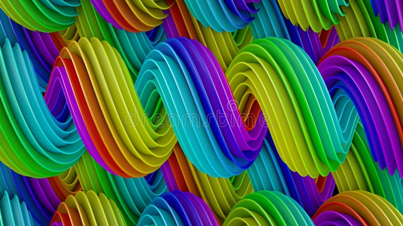 Colorful Gradient Spiral 3D Shapes Stock Illustration - Illustration of ...