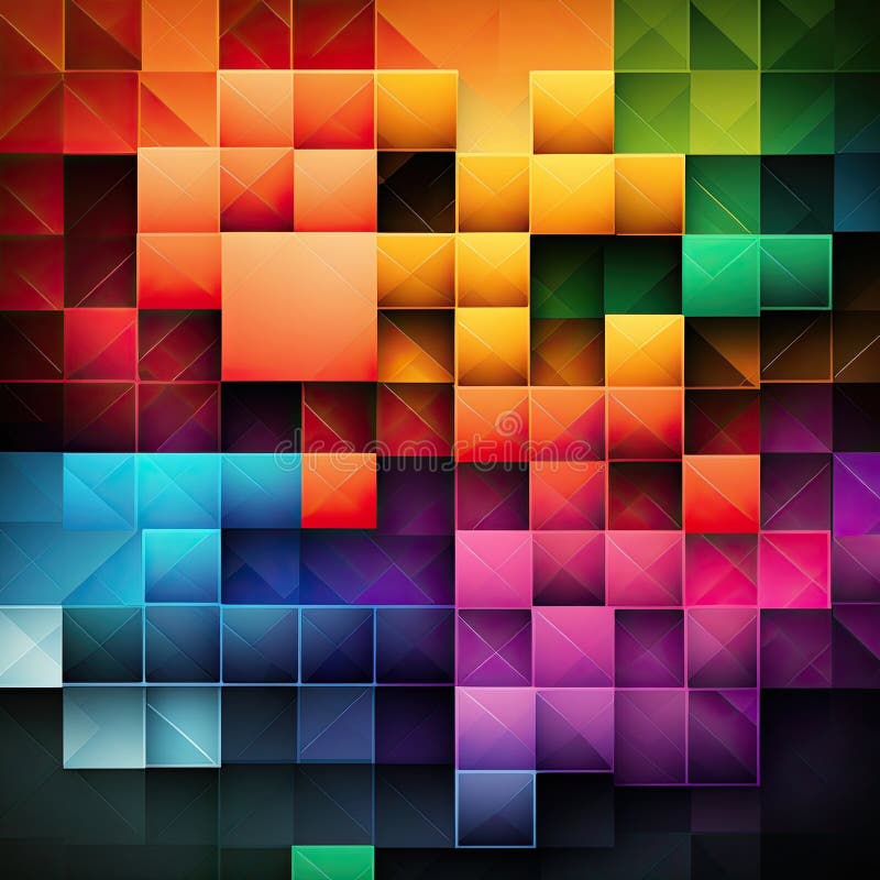 Colorful Gradient Square Background, Generative Ai Stock Illustration ...