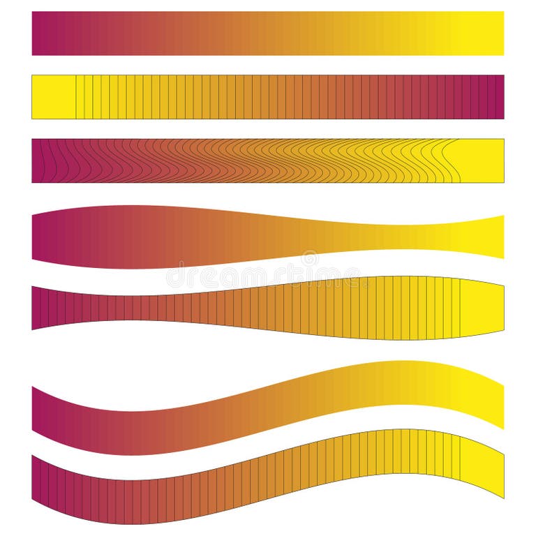 Colorful Gradient Stripe. Curved Ribbon Element. Wave Motion Shape ...