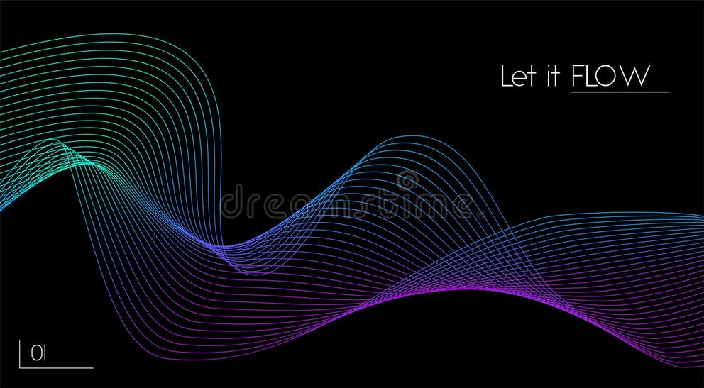 Colorful Gradient Wavy Lines Abstract Flowing Background for Banners ...